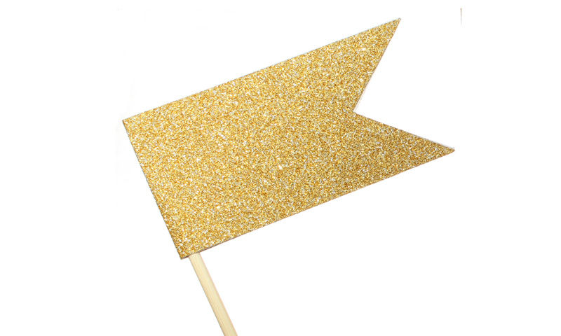 Gold Glitter Flag Cupcake Toppers / Party Picks - Make It Merry Shop ...