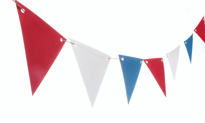 Patriotic, Red, White and Blue Pennant Flag Banner - Make It Merry Shop ...