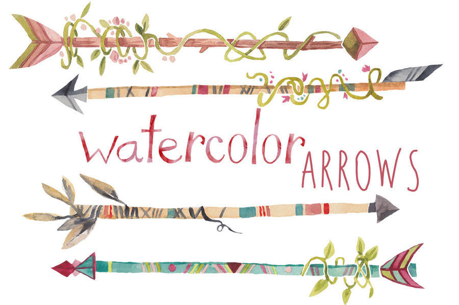 Watercolor Arrows Clip art Clipart clip art feathers clipart Dig ...