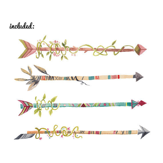 Watercolor Arrows Clip art Clipart clip art feathers clipart Dig ...