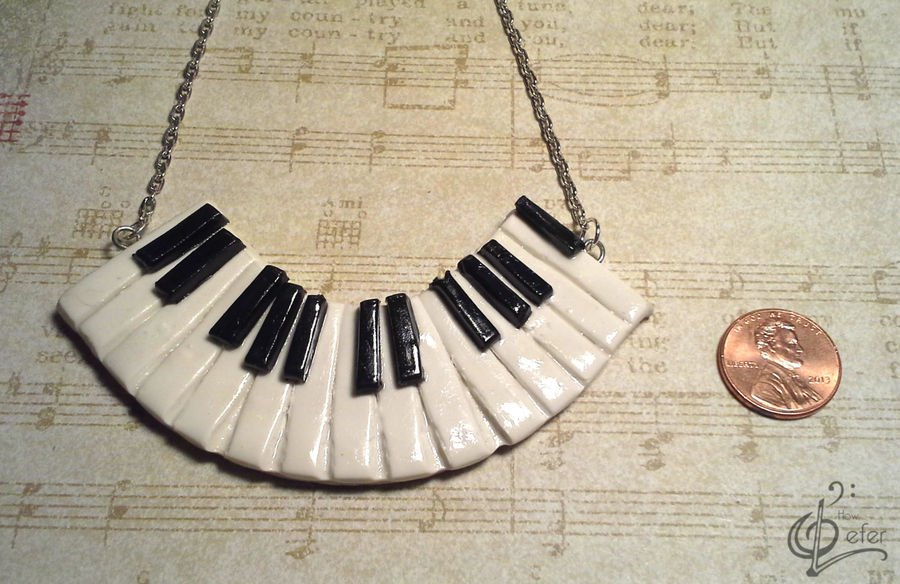 Polymer Clay Musical Piano Keyboard Pendant Necklace - How Clefer ...