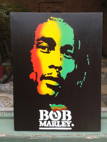 Bob Marley painting on canvas,stencils & spray paints,urban,rgga ...