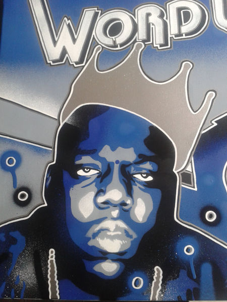 Notorious B.I.G Canvas (24" x 24") - Stencil x Spray Paint - Abstract ...