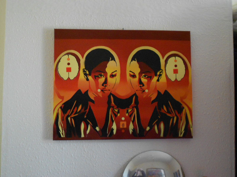 android sunrise,stencil art,graffiti art,urban art on canvas,pai ...