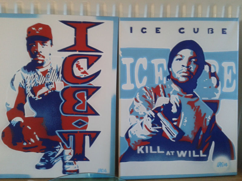 Ice -T canvas painting,stencils & spray paints,wall art,hip hop ...