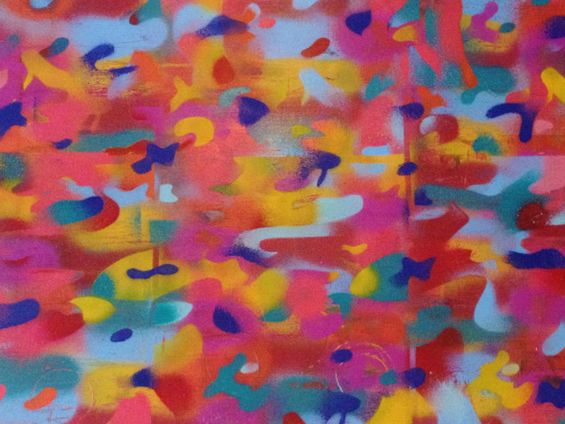 abstract rainbow camo painting on 30 by 30 inch canvas,camouflag ...