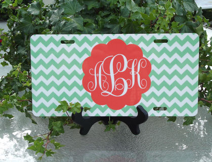 Monogram Chevron License Plate - It's A Special Occasion - PinkLion