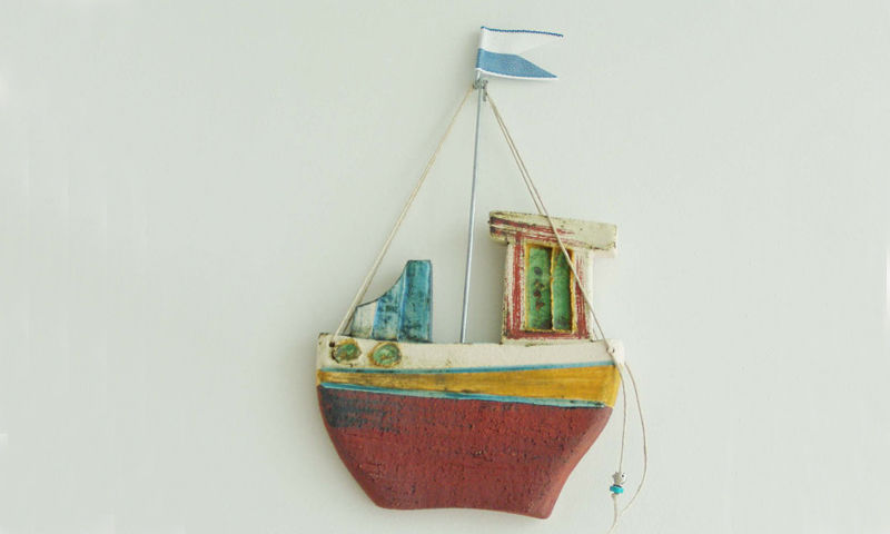 Iliana Studio Pottery Ceramic Sculpture Travel Quote Ceramic Ship Art ...