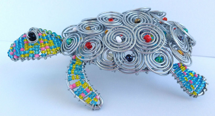 Tortoise - Mini-sculpture - Handmade Beaded Wire Art - Zenda -African ...