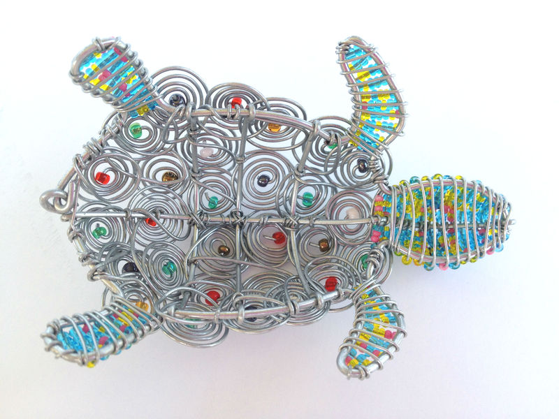 Tortoise - Mini-sculpture - Handmade Beaded Wire Art - Zenda -African ...