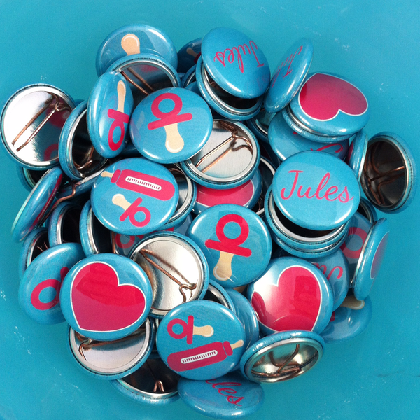 1-Inch Custom Pins or Magnets, Set of 25 - Hummingbird Stationery ...