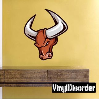 Bull Mascot Wall Decal - Vinyl Car Sticker - Uscolor010 - VinylDisorder ...