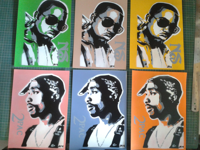 Tupac stencil art paintings on card,2pac,hip hop,west coast,cali ...