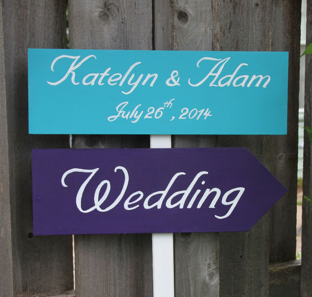 Custom Wedding Directional Sign, Ceremony, Reception, 2 Signs ...