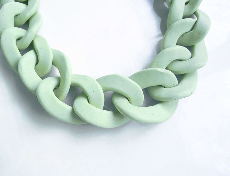Mint Chain Link Necklace, Oversized Chain Statement Necklace ...