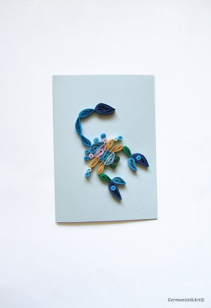 Scorpio Card, Zodiac Birthday Card, quilling Zodiac Card, Astrol ...