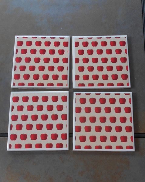 Apple Coasters - Set ofFour - SandycraftsOnline - PinkLion