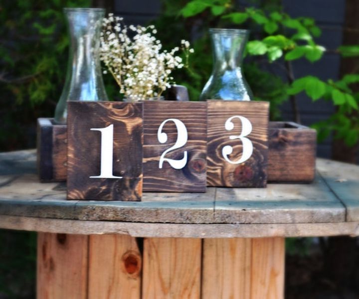 Rustic Wedding Table Numbers - Mintage Designs - PinkLion