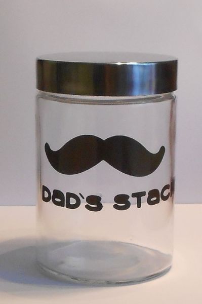 Dad's Stache Mustache Jar - Cookie Jar - Bank - Candy Jar ...
