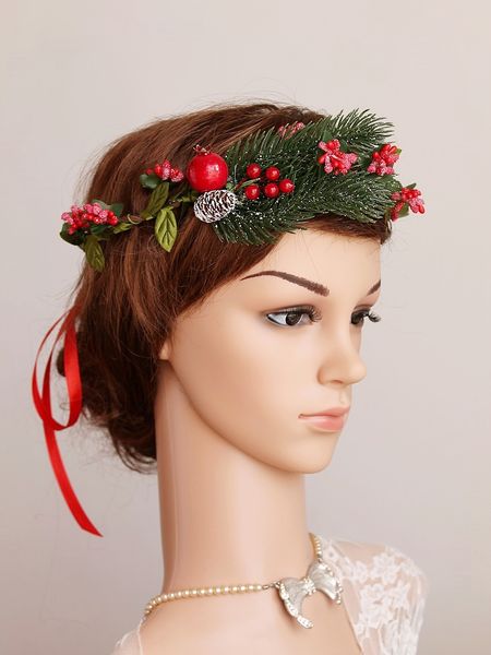 Christmas Crown, Holiday Hair Crown, Winter Wedding Crown ...