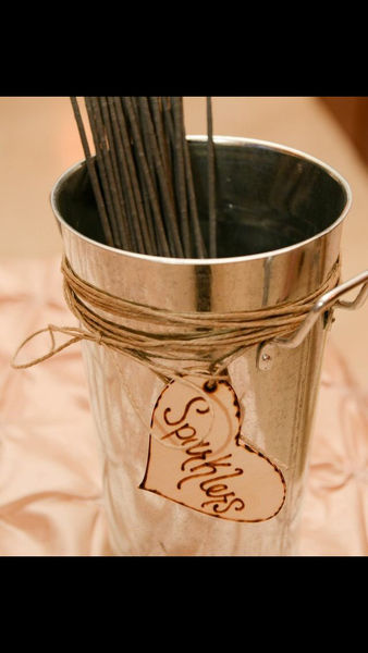 Galvanized Silver Rustic Tall Bucket Wedding Sparkler Holder ...
