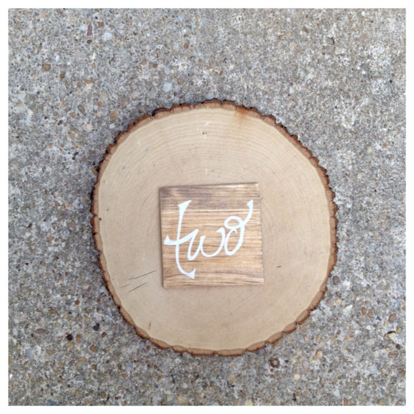 Wooden Square Wedding Table Numbers Hand-Painted - TheBeezeKnees - PinkLion