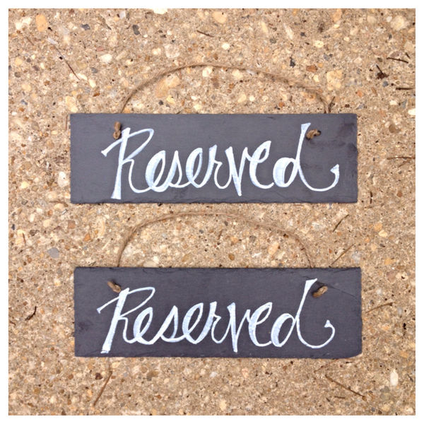 Reserved Wedding Ceremony Slate Chalkboard Style Signs Set of 2 ...