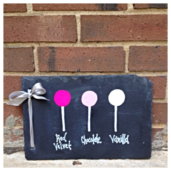 Cake Pop Flavor Wedding Slate Sign Hand Painted - TheBeezeKnees - PinkLion