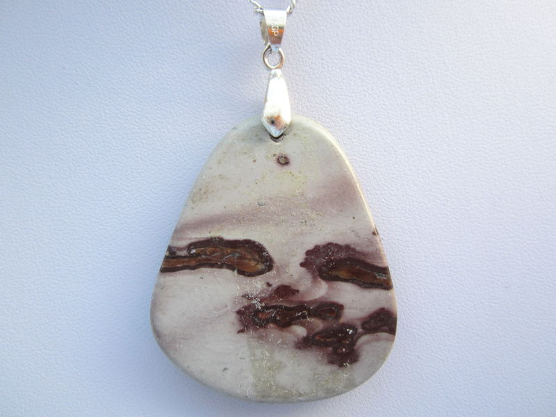 Chohua Jasper Crystal Silver Pendant - Crystal Beauties - PinkLion
