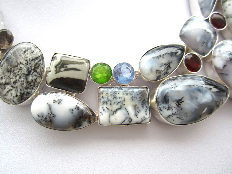 Merlinite Agate Opal Gemstone Necklace - Crystal Beauties - PinkLion