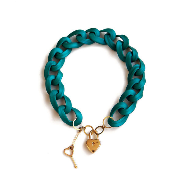 Blue Chain Padlock Necklace - AlinaandT - PinkLion