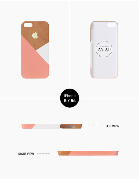 iPhone case - Peach layered wood pattern non-glossy L15 - E.V.O.N ...