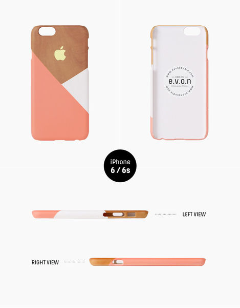 iPhone case - Peach layered wood pattern non-glossy L15 - E.V.O.N ...