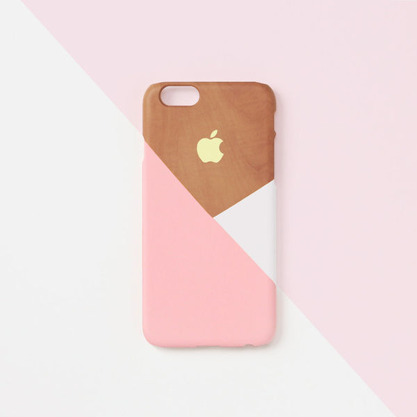 iPhone case - Pink layered wood pattern case non-glossy L05 - E.V.O.N ...
