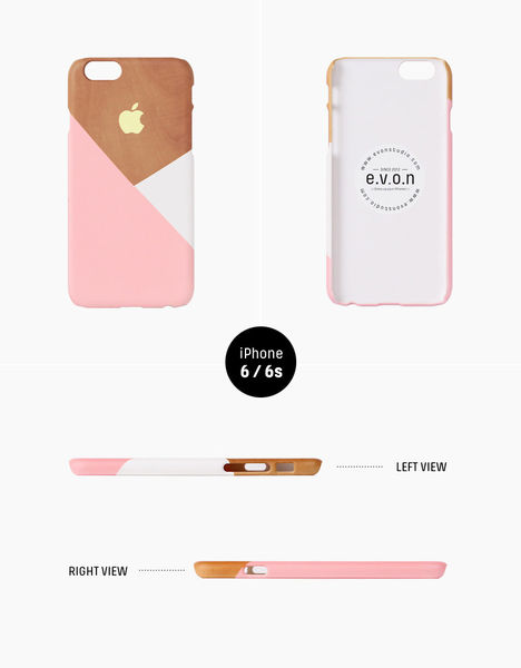 iPhone case - Pink layered wood pattern case non-glossy L05 - E.V.O.N ...