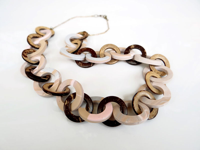 Pastel Chain Link Necklace, Chunky Chain Bib Necklace - AlinaandT ...