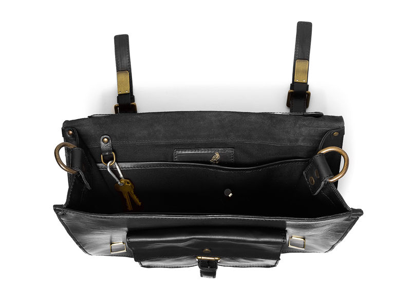 Handmade leather satchel briefcase- Black - Satch&Fable - PinkLion