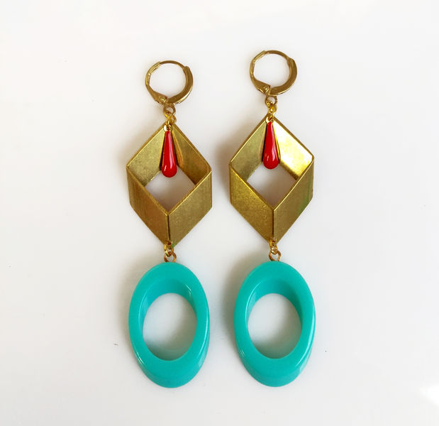 Big Bold Statement Earrings, Modern Geometric Earrings - AlinaandT ...