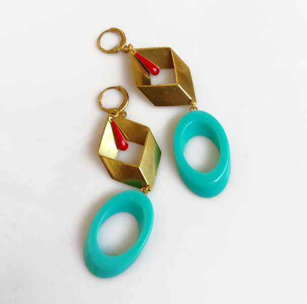 Big Bold Statement Earrings, Modern Geometric Earrings - AlinaandT ...